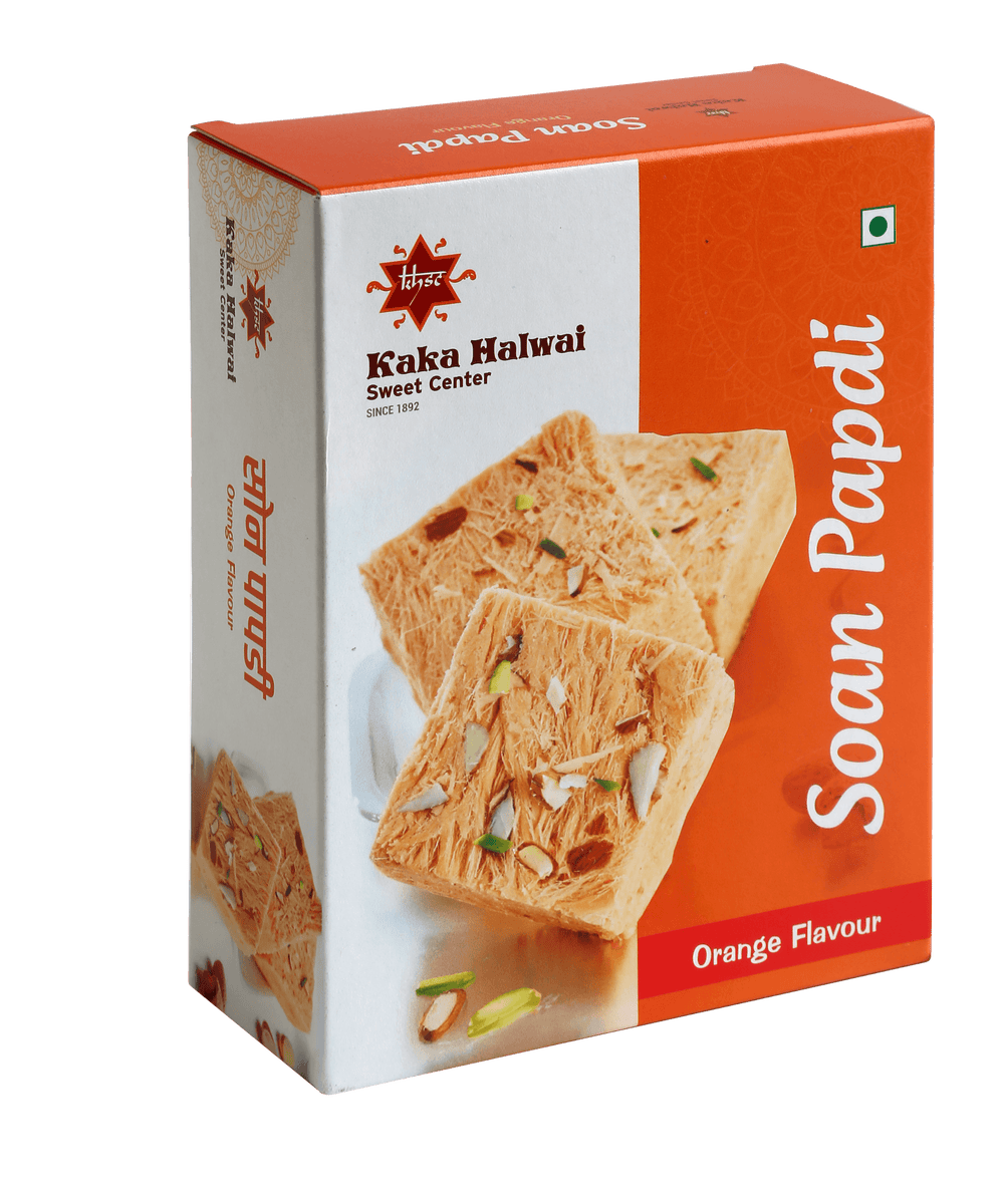 Orange Soanpapdi – Kaka Halwai Sweet Centre Orange Soanpapdi – Kaka Halwai Sweet Centre